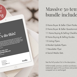 Massive Real Estate Bundle, Realtor Canva Bundle, Home Buyer Guide ...