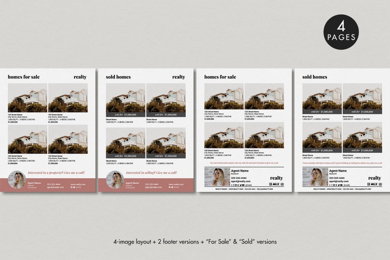 Canva Real Estate Flyer Template Multiple Listings Flyer - Etsy