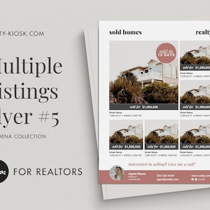 Realtor Multiple Listings Flyer, Homes for Sale, Recently Sold, Real ...