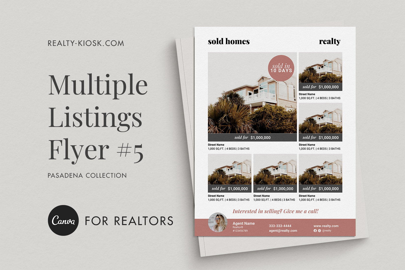 Realtor Multiple Listings Flyer, Homes for Sale, Recently Sold, Real ...