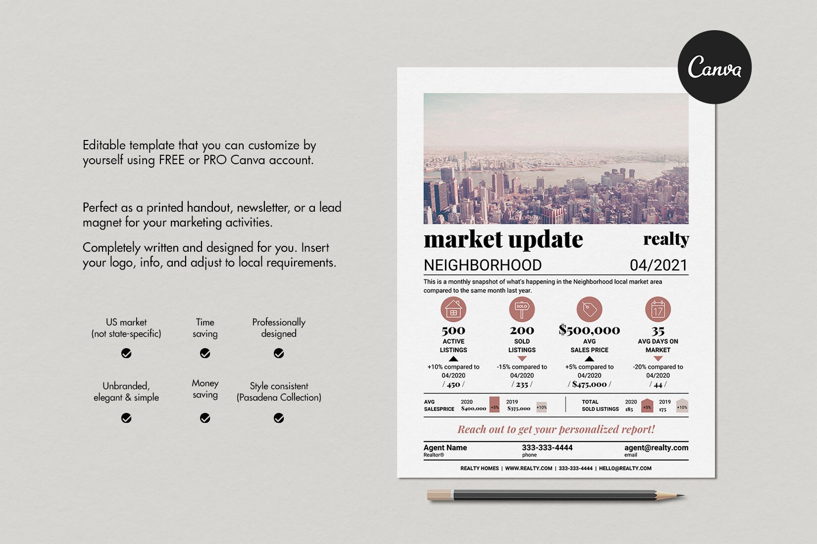 Canva Real Estate Market Update Template Realtor Market - Etsy