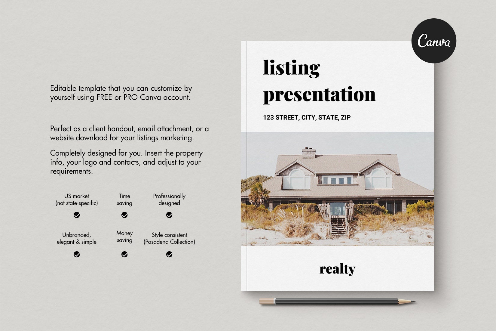 Real Estate Listing Presentation Canva Template Property Presentation