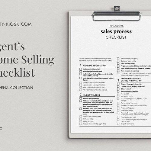 Real Estate Sales Process Checklist Home Listing Checklist | Etsy