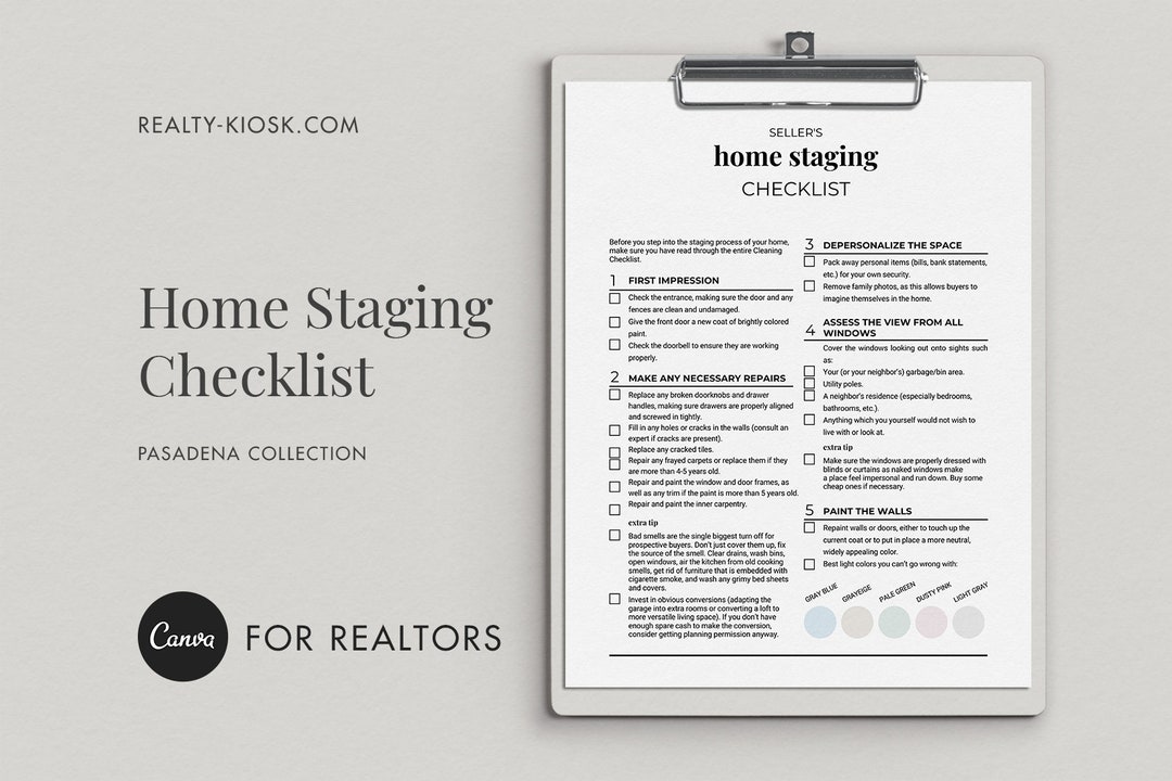 Home Staging Checklist, Property Staging Checklist, Open House Staging ...