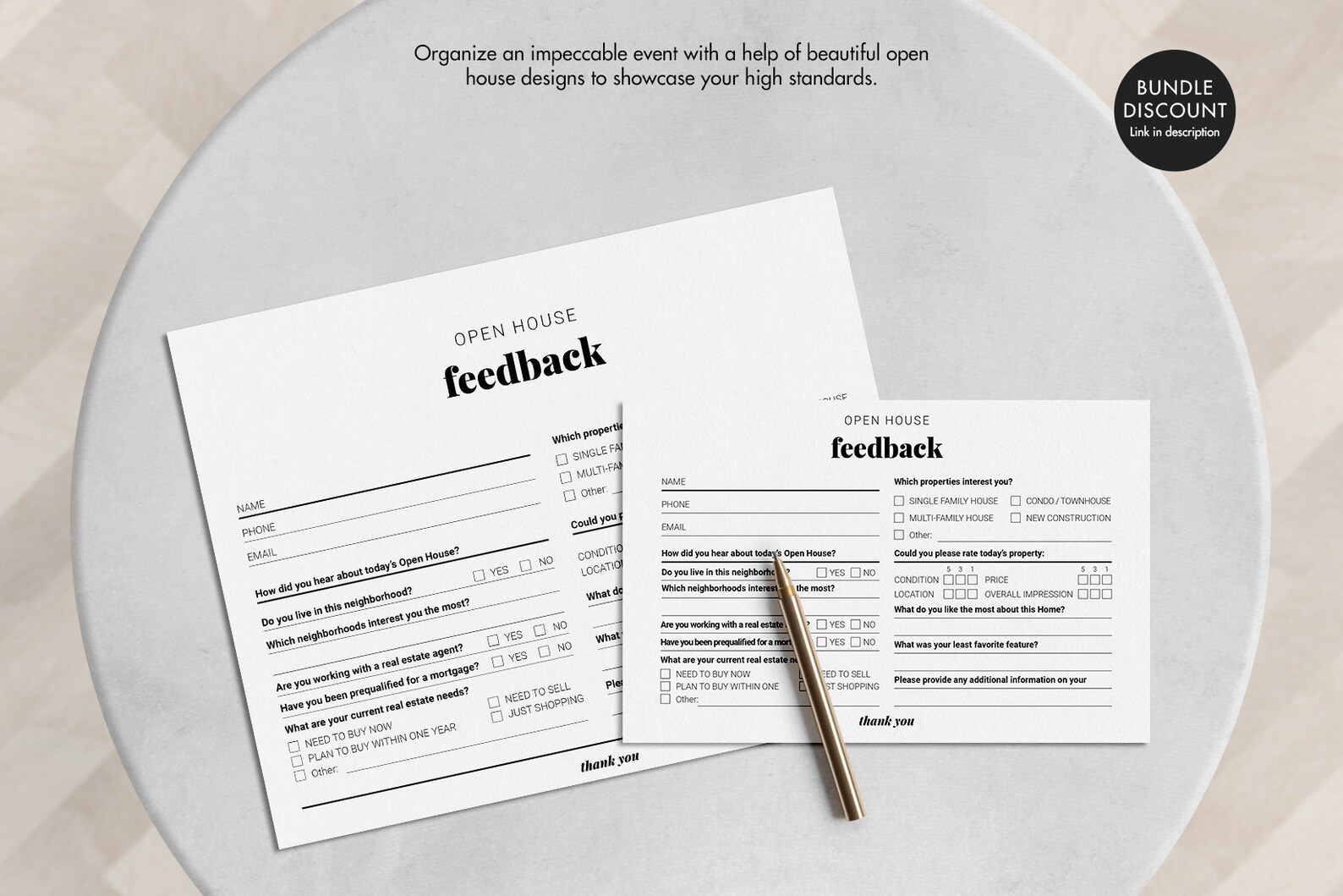 Open House Feedback Form, Guest Feedback Form, Open House Questionnaire ...