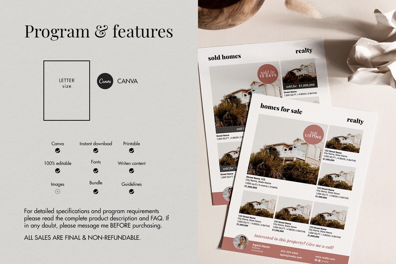 Realtor Multiple Listings Flyer, Homes for Sale, Recently Sold, Real ...