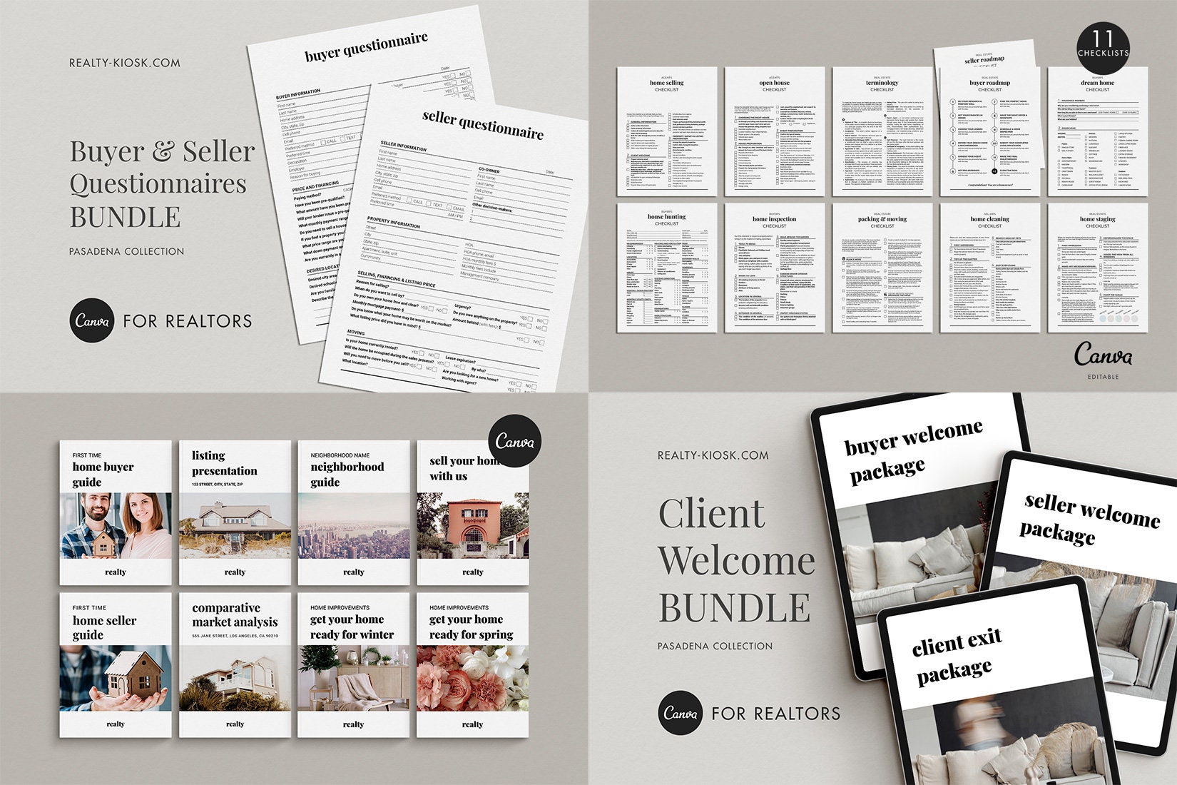 Massive Real Estate Bundle, Realtor Canva Bundle, Home Buyer Guide ...