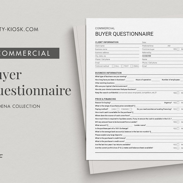 Commercial Real Estate Seller Questionnaire, Commercial Property Seller ...