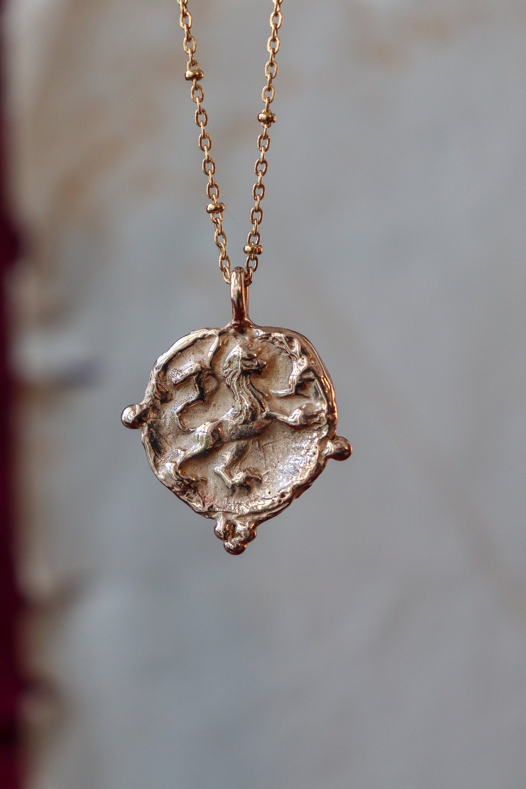 Bronze Pendant With Rampant Lion, Medieval Jewel, Ancient Greek Jewel ...