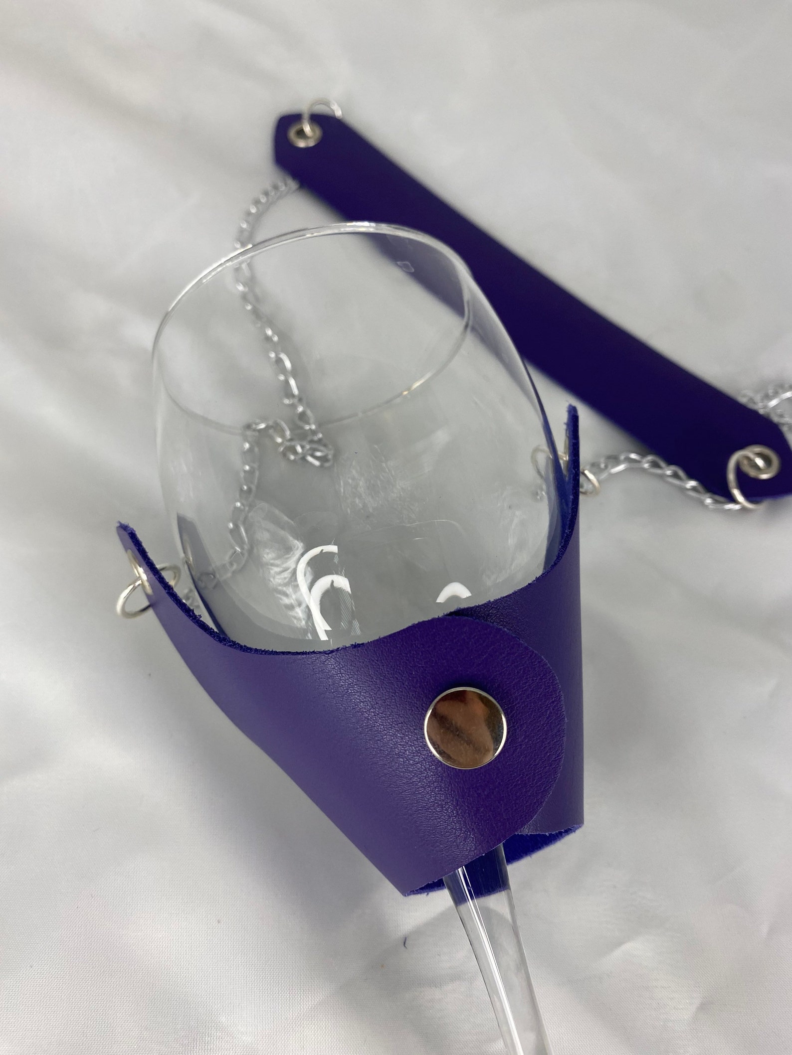 Leather Wine Glass Holder Necklace Etsy