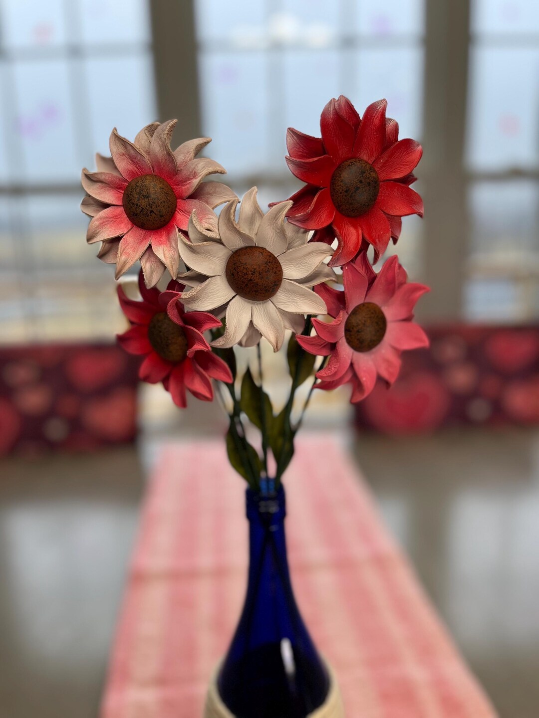 5 Leather Sunflowers - Etsy