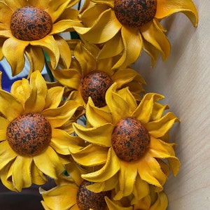 Leather Sunflower Long Stem - Etsy