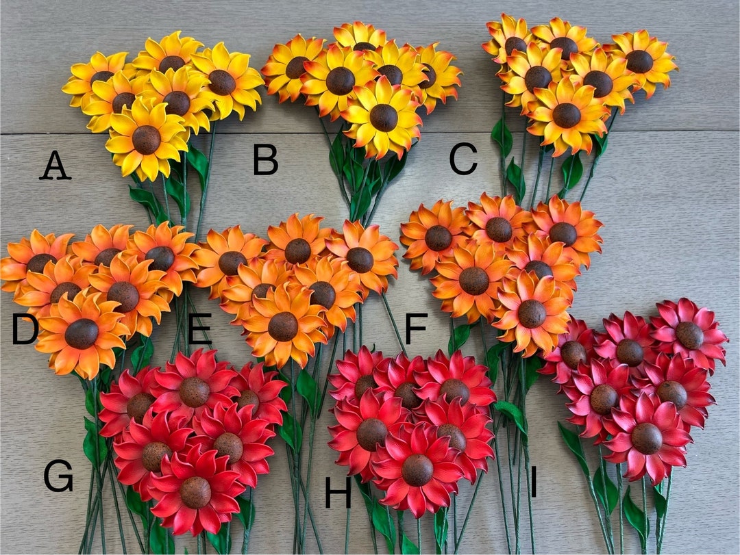 Leather Sunflower Build Your Own Bouquet - Etsy