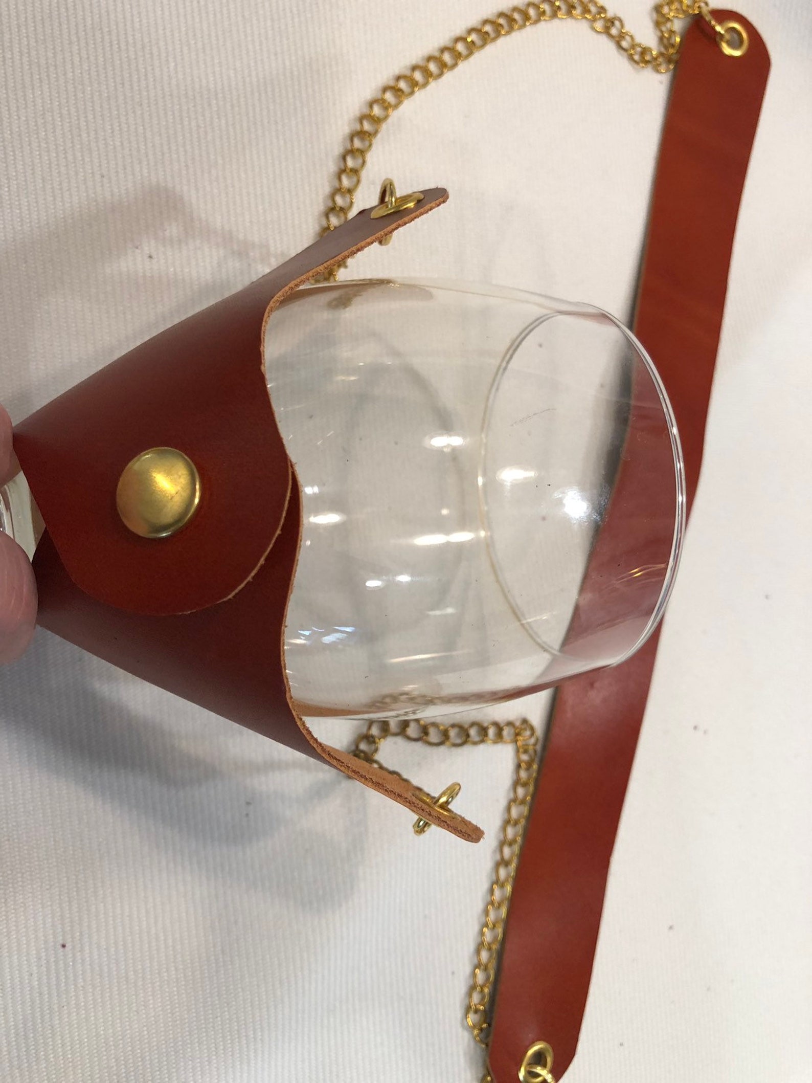 Leather Wine Glass Holder Necklace Etsy