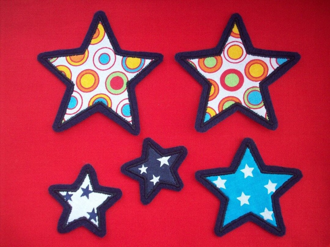 5 Patches of Stars Colorful - Etsy