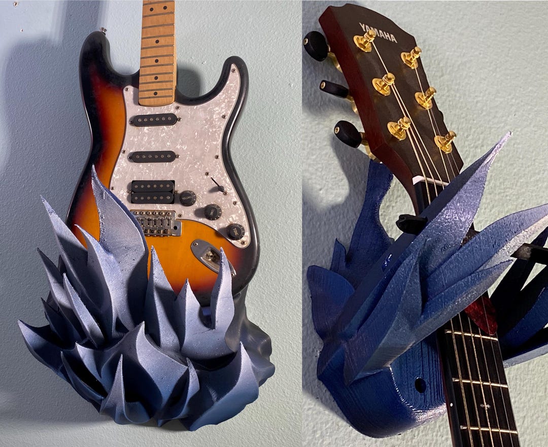 Vertical Guitar Wall Mount – Cold Flame Shelf Stand for Acoustic ...