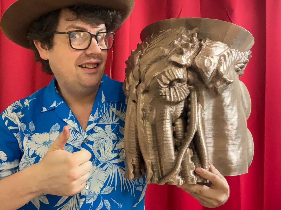 Bronze Cthulhu Trash Can | 13 Gallon Bag Holder | Gothic Lovecraft Home ...