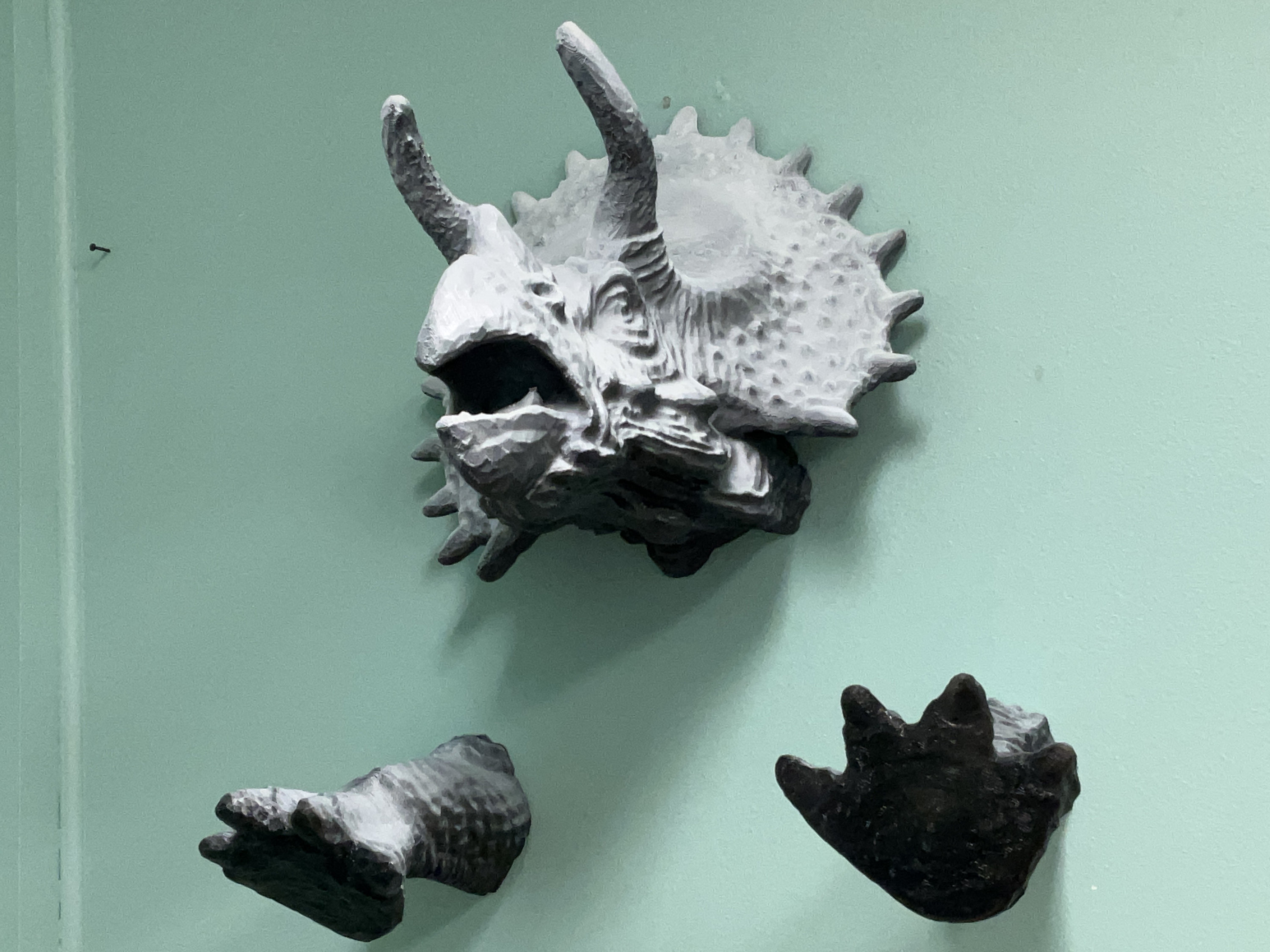 Vintage Sci-fi Triceratops Wall Mount - Retro Dino Noir Decor - Etsy