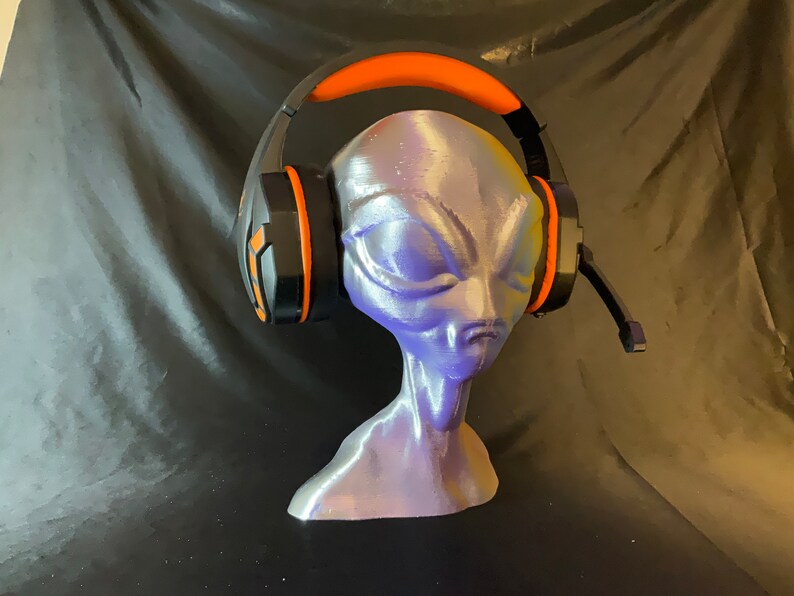 Psychedelic Alien Head Headphone Stand! Headset Holder Rack, Grey Area ...