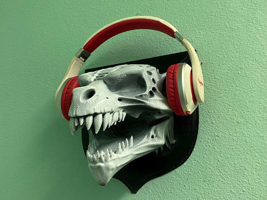 Alien Wolf Dragon Skull Headphone Stand – Sci-fi Horror Wall Mount ...
