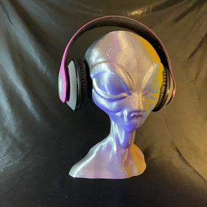 Psychedelic Alien Head Headphone Stand! Headset Holder Rack, Grey Area ...