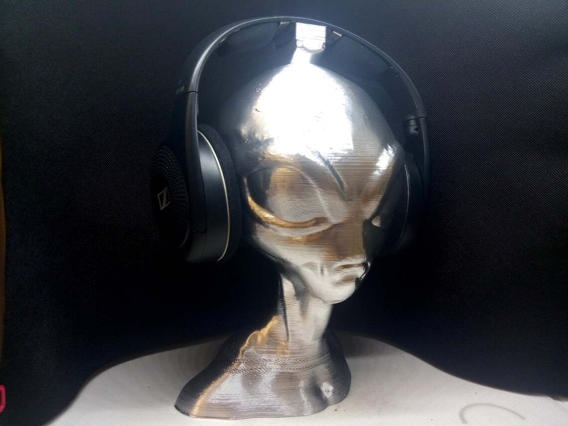 Alien Head Headphone Stand Headset Holder Rack Grey Area 51 - Etsy