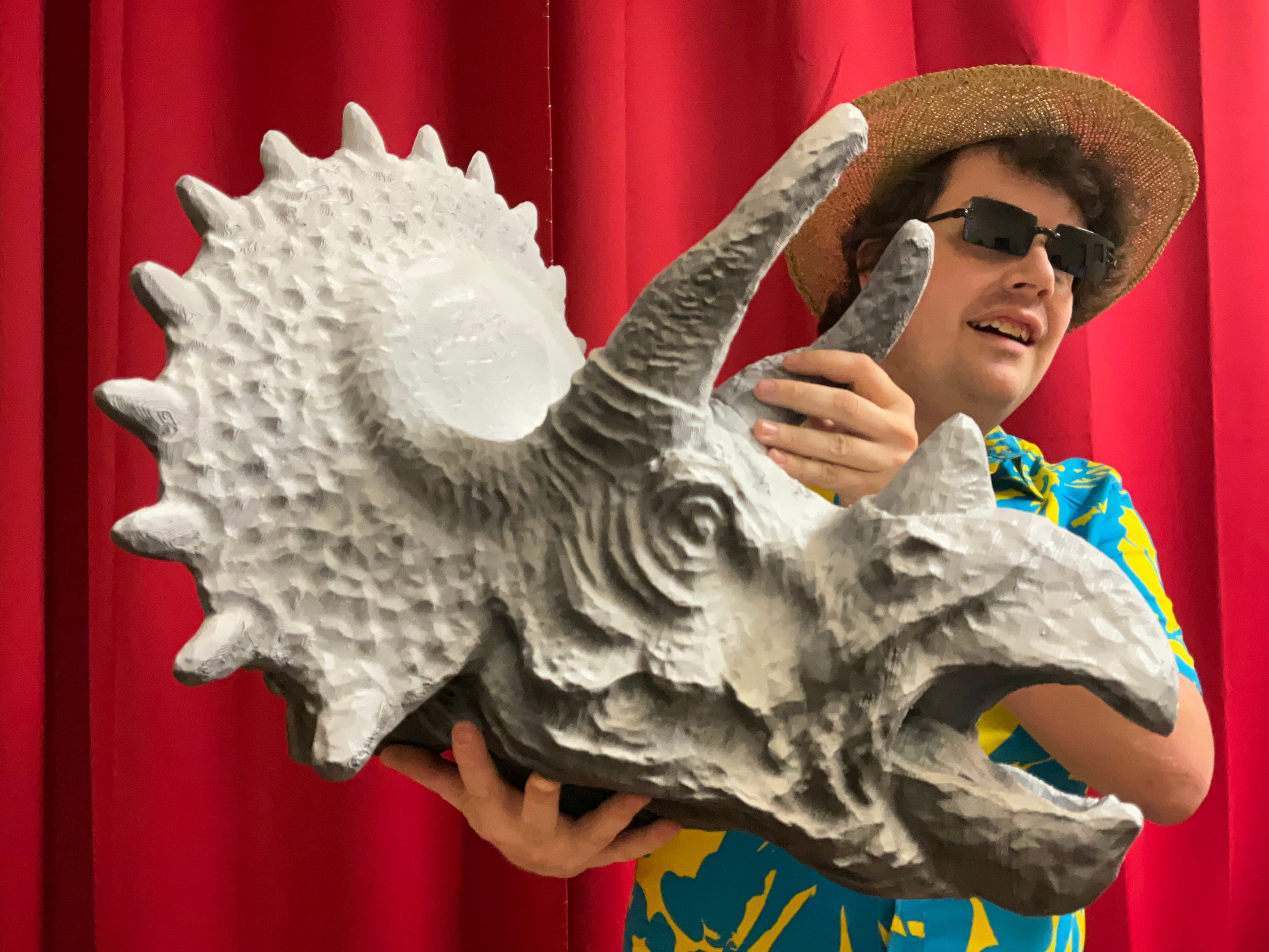 Vintage Sci-fi Triceratops Wall Mount - Retro Dino Noir Decor - Etsy