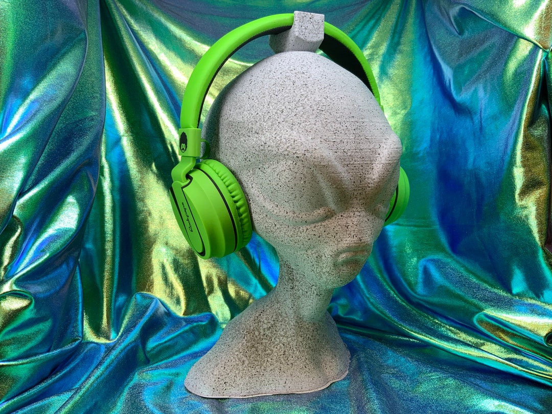 Ancient Alien Head Headphone Stand! Stone Finish Headset Holder Rack ...