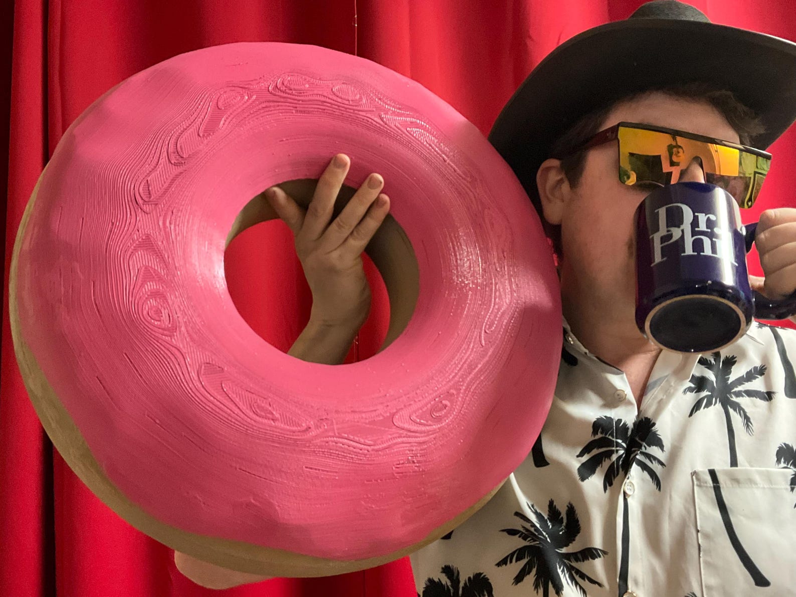 Giant Donut Wall Decor | Pink Icing Breakfast Cafe Donut Display Prop ...