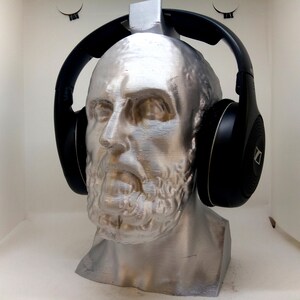 Aristotle Headphone Stand! Greek Headset Holder, Philosopher Like Hegel ...