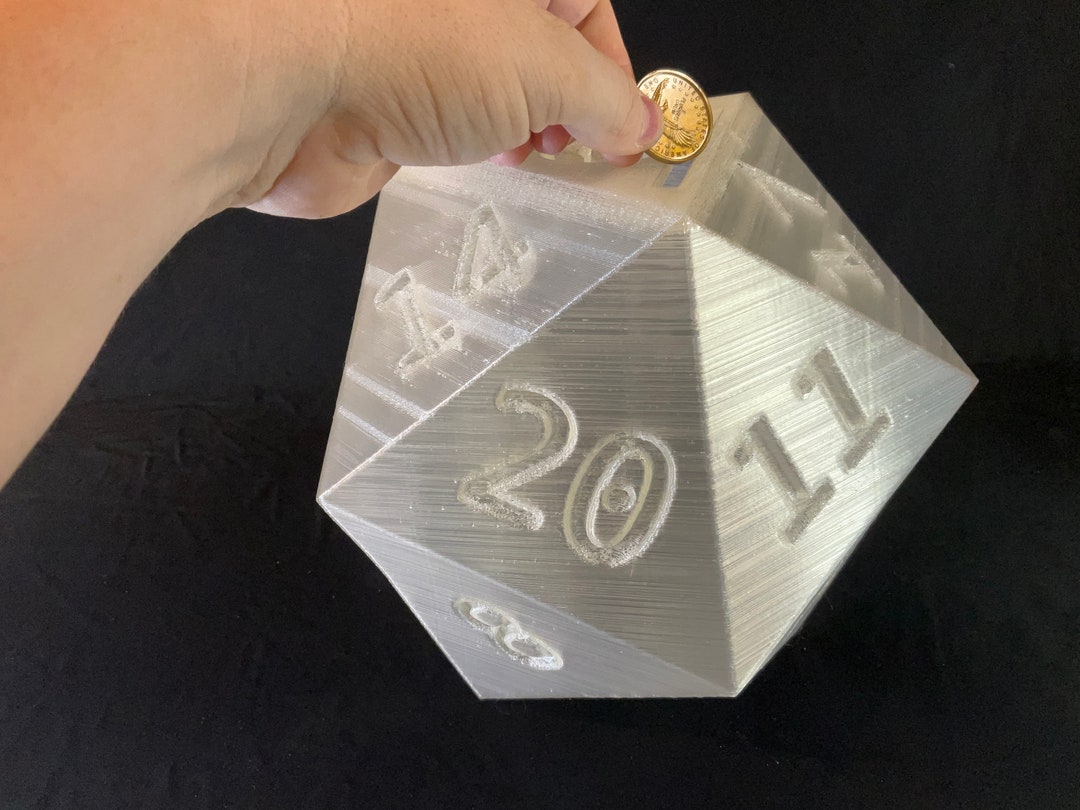 D20 Coin Bank! 20-sided Die Piggy Bank for Change, Hexagonal-shaped ...