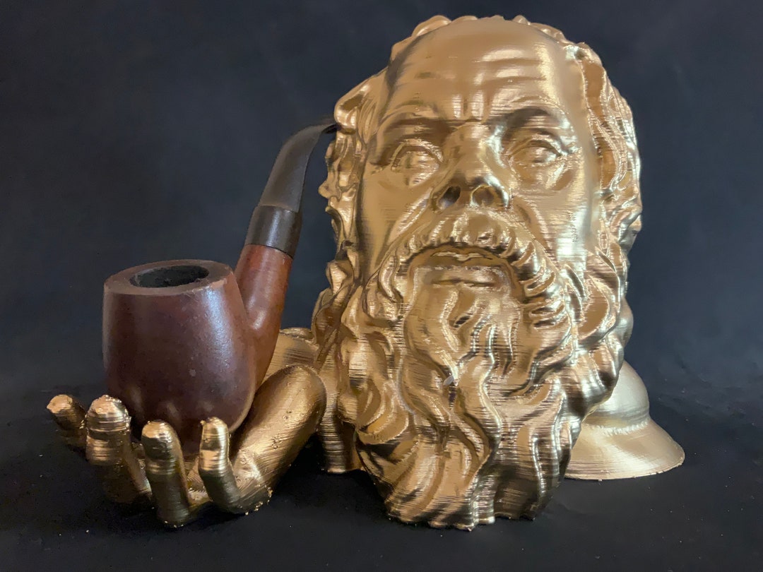 Gold Socrates Hand Pipe Holder - Philosophical Smoker's Accessory - Etsy