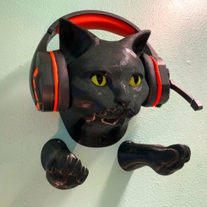Black Cat Wall Hanger! Cat Headphone Stand Like House/tabby/calico ...