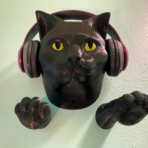 Black Cat Wall Hanger! Cat Headphone Stand Like House/tabby/calico ...