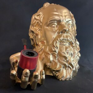 Gold Socrates Hand Pipe Holder - Philosophical Smoker's Accessory - Etsy