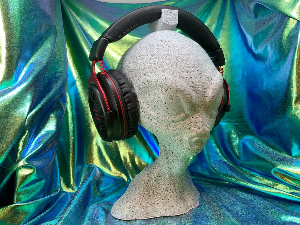 Ancient Alien Head Headphone Stand Stone Finish Headset - Etsy
