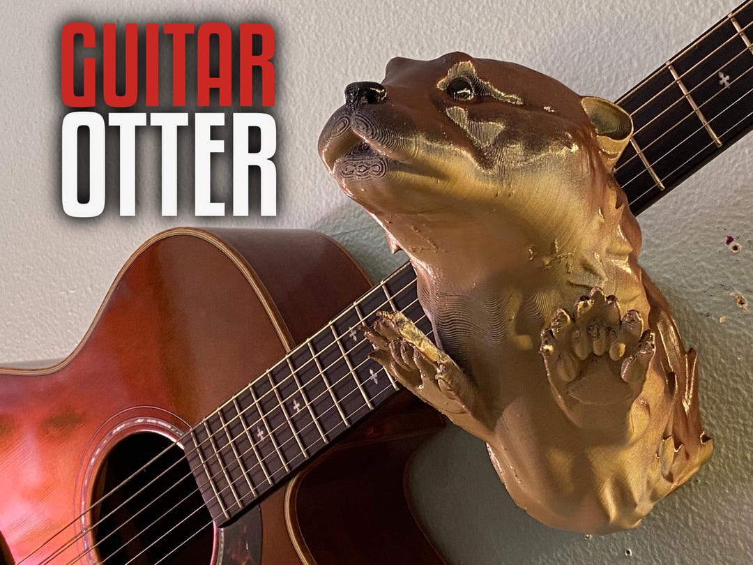 Wall Mounted Otter Guitar Holder – Horizontal Animal Guitar Stand for ...