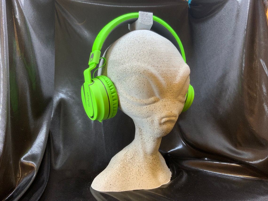 Ancient Alien Head Headphone Stand Stone Finish Headset - Etsy