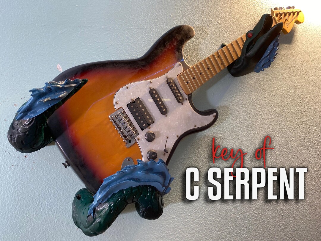 Sea Serpent Guitar Wall Mount | Horizontal Cryptid Guitar Hanger for ...