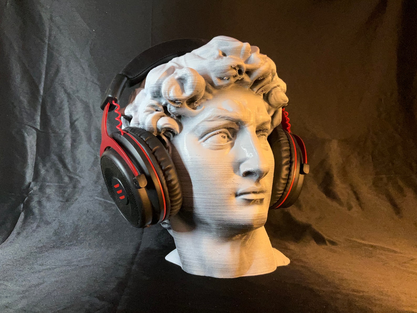 Michelangelo's David Headphone Stand! "black and White Fade" Headset ...