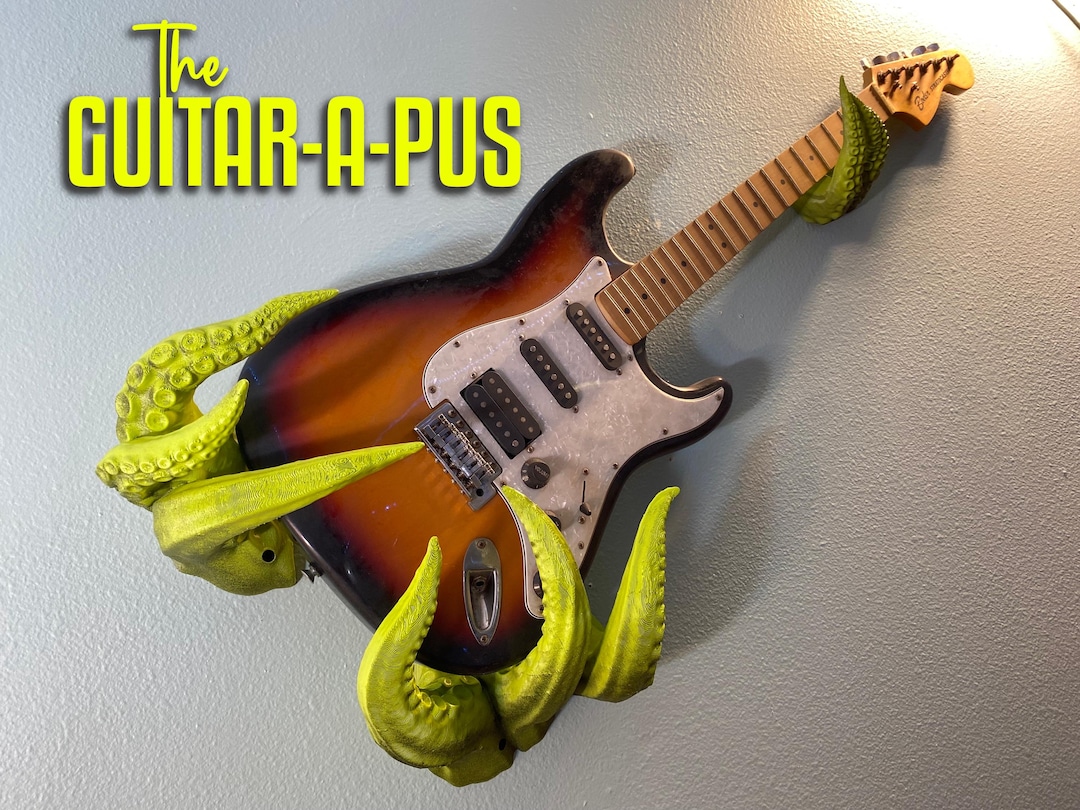 Octopus Guitar Hanger | Unique Horizontal Wall Mount for Electric, Acoustic, Bass & Banjo ...
