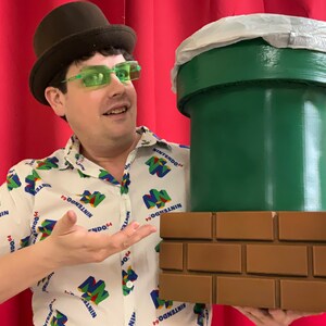 Retro-inspired Green Gaming Pipe Trash Can - 13 Gallon Unique Novelty ...