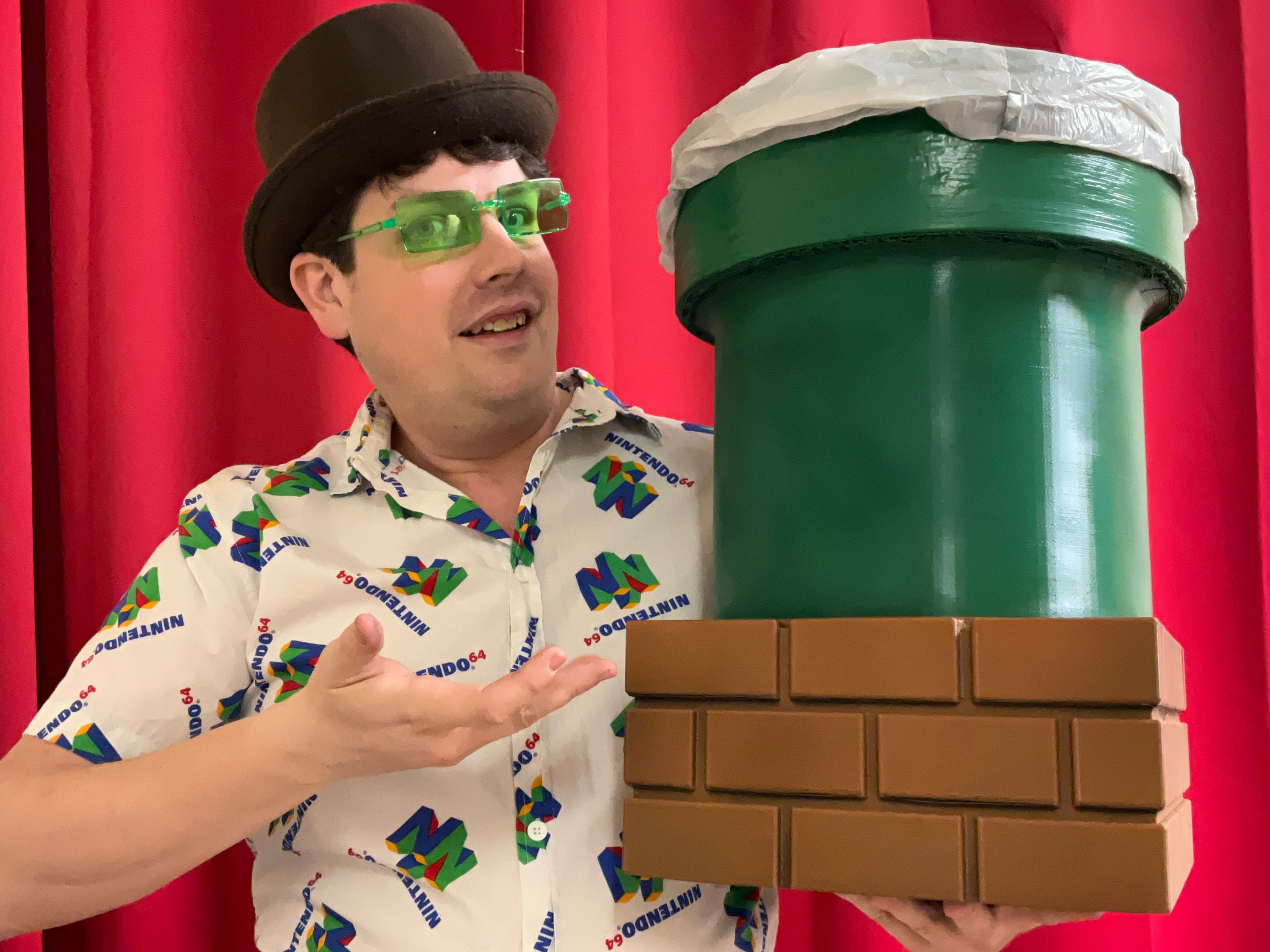 Retro-inspired Green Gaming Pipe Trash Can - 13 Gallon Unique Novelty ...