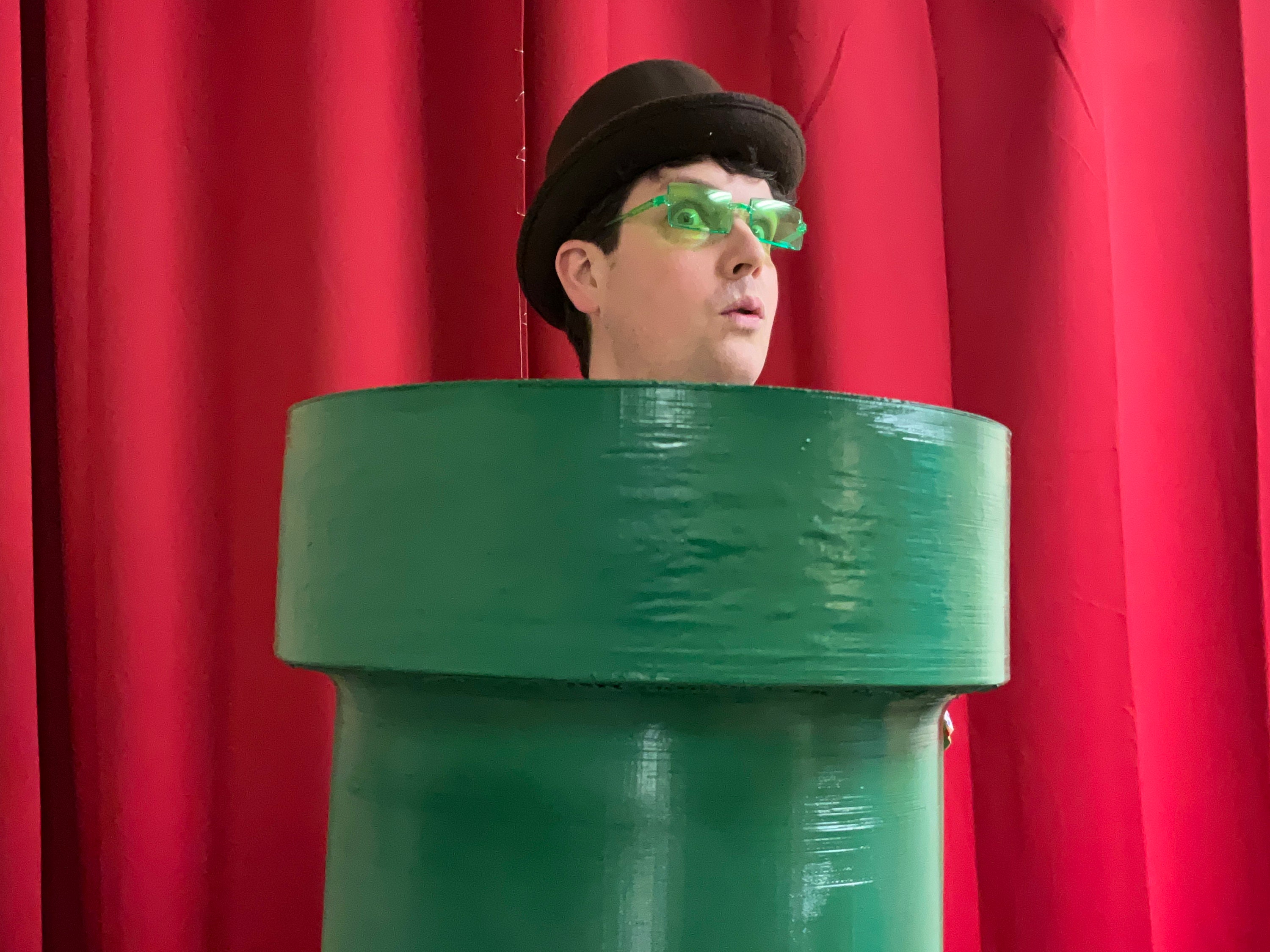Retro-inspired Green Gaming Pipe Trash Can - 13 Gallon Unique Novelty ...