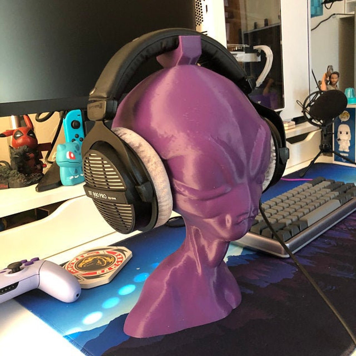 Alien Head Headphone Stand Headset Holder Rack Grey Area 51 - Etsy Canada