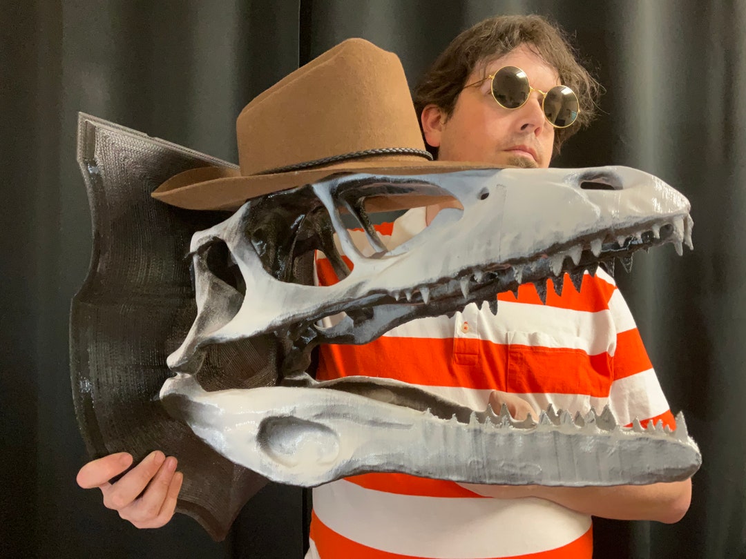 LIFE-SIZE Raptor Skull Wall Hanger! HUGE Velociraptor Dinosaur Stand ...