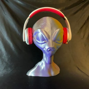 Psychedelic Alien Head Headphone Stand! Headset Holder Rack, Grey Area ...