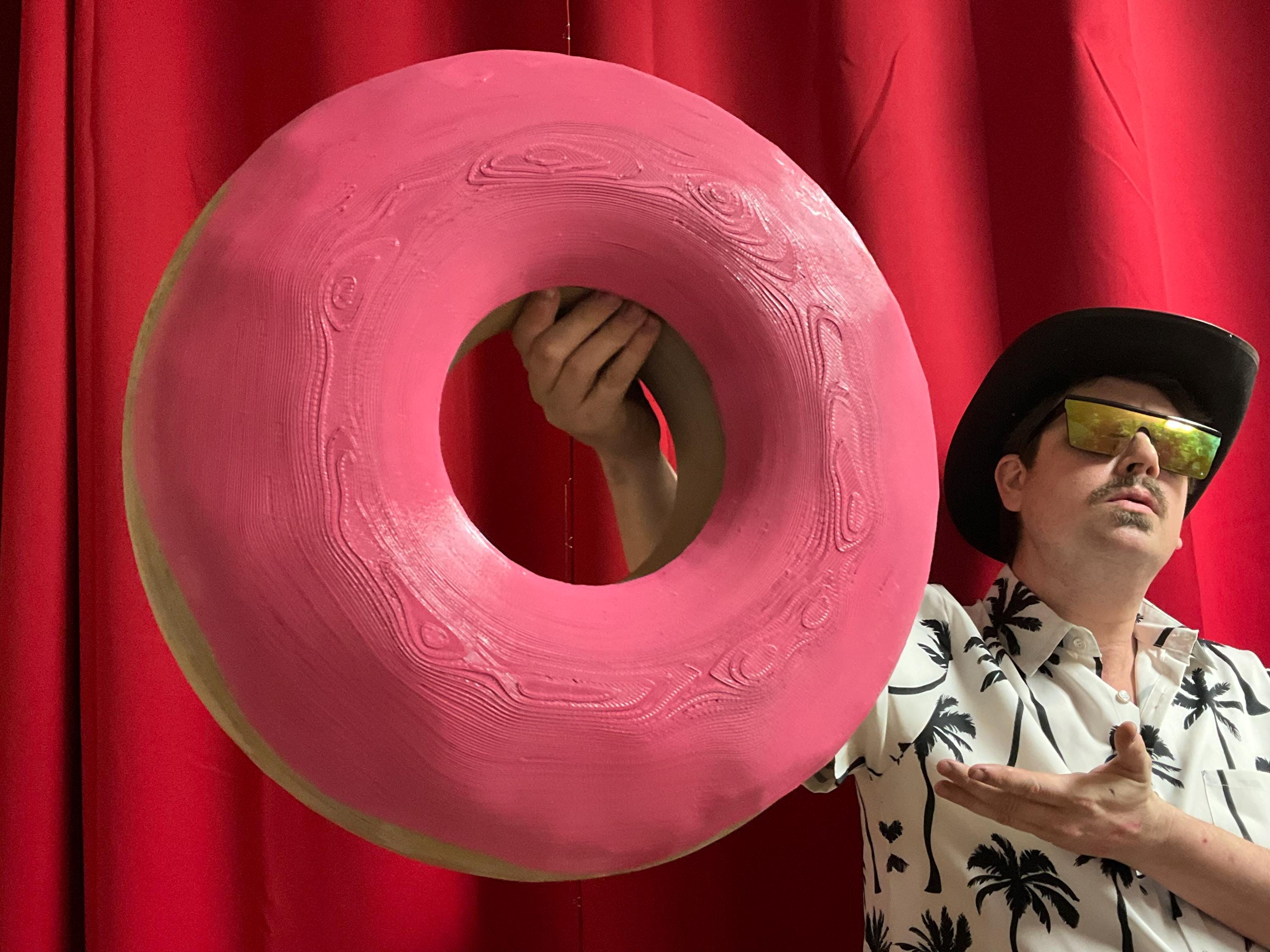 Giant Donut Wall Decor | Pink Icing Breakfast Cafe Donut Display Prop ...