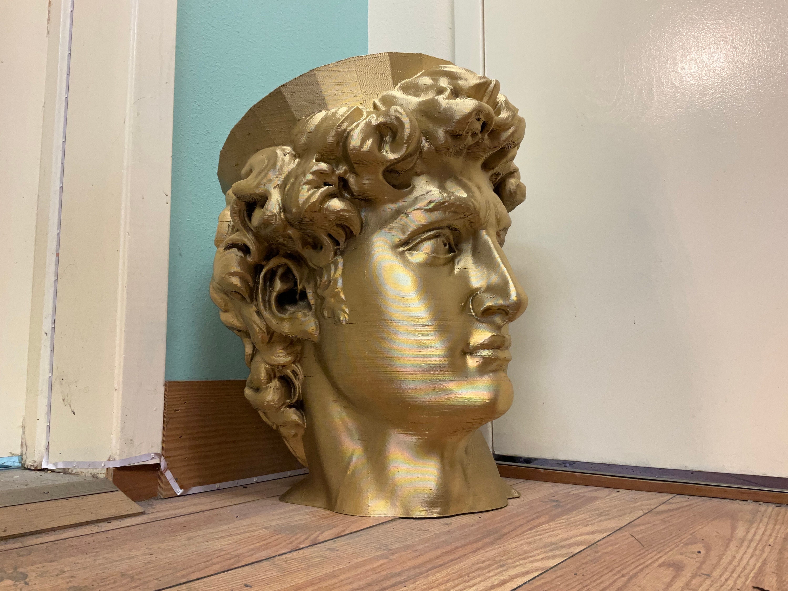 Golden Michelangelo's David Inspired Trash Can, 13-gallon Elegant ...