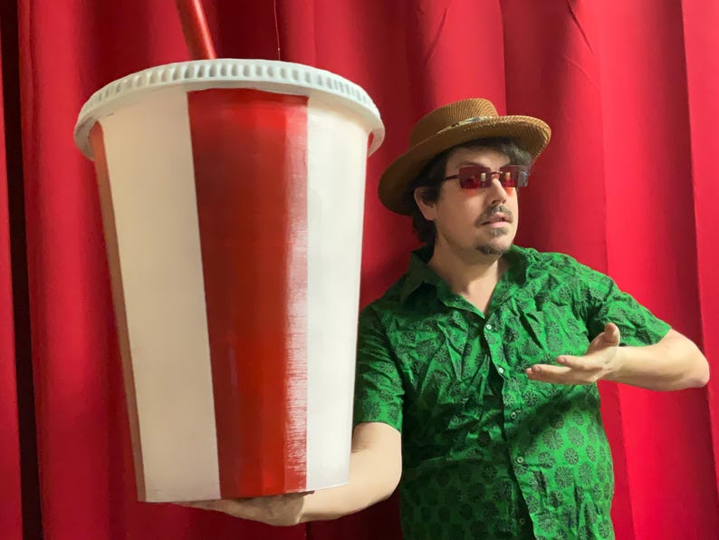 Giant Blue Soda Cup Prop | Oversized Drink Decor for Parties, Parades ...